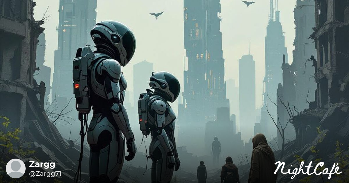 Aliens Discover Post-Apocalyptic Earth in Retrofut... - AI Art