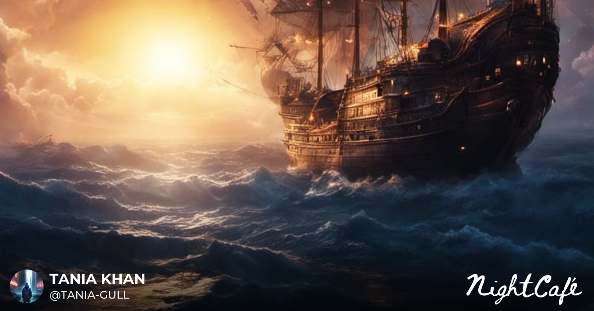 A Magical Pirate Ship in ocean - Magical Pirate Ship on a Dr...