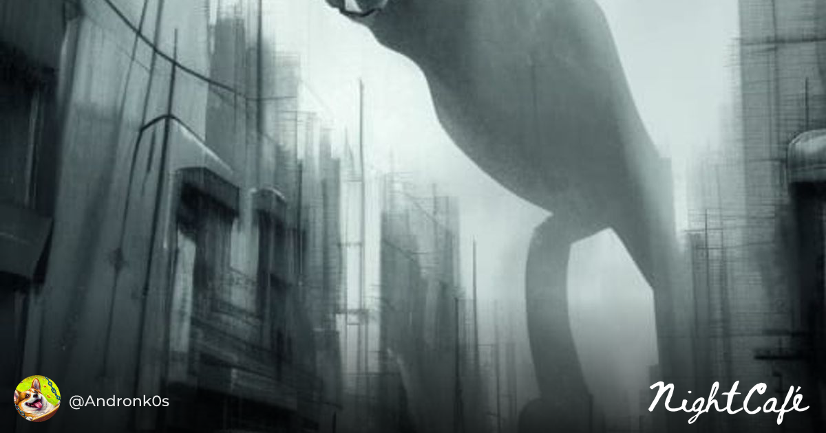 Giant Panther in Surreal Suburban Landscape - AI Art