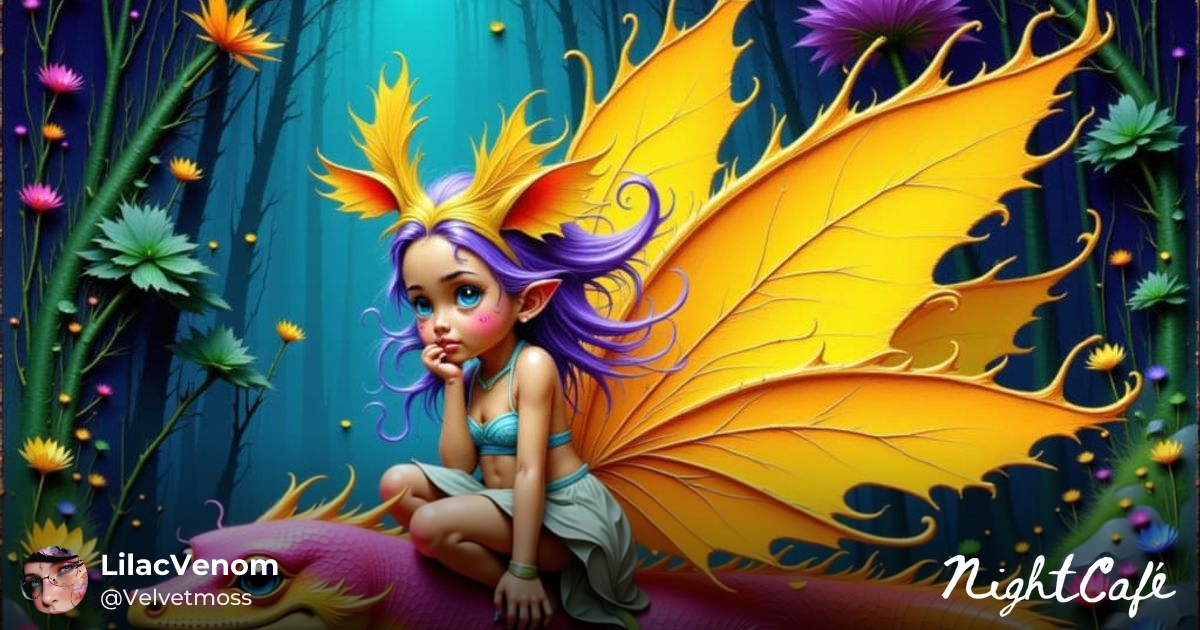 Fiery Sprites Ride Salamanders in Mythological Ill... - AI Art