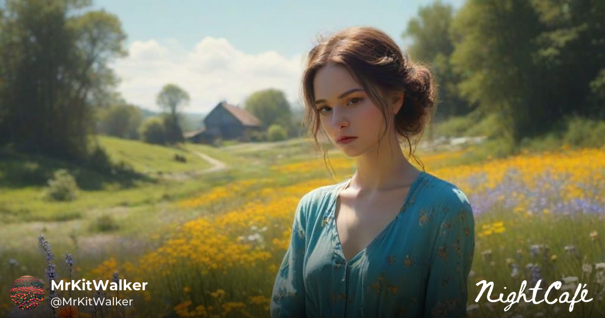 Vibrant Spring Countryside Scene in Flowerpunk Sty... - AI Art