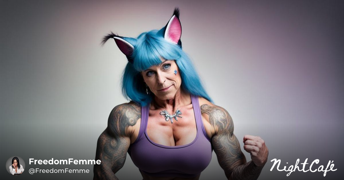 Alice in Wonderland as Bodybuilder with Cheshire C... - AI Art