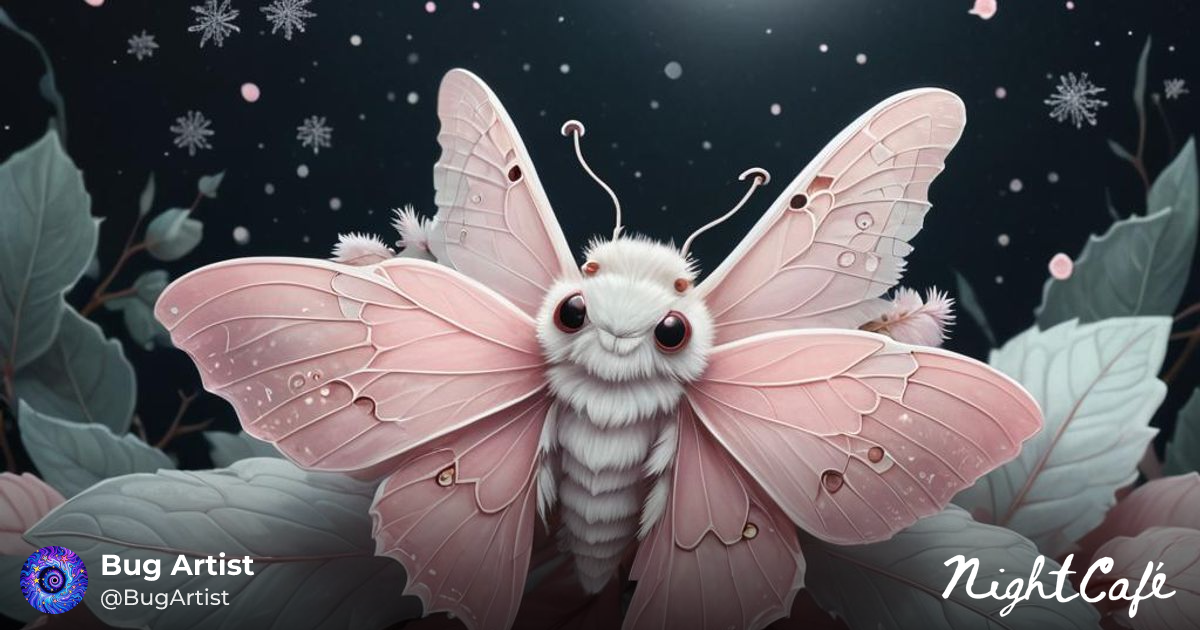 Whimsical Nighttime Scene of a Glowing Chibi Moth ... - AI Art