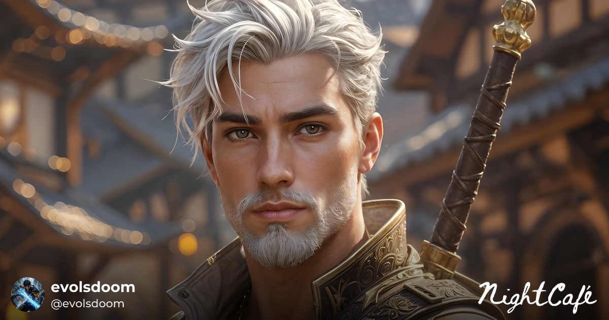 Aleo the Barbarian - Fantasy Swordsman Portrait in Art Nouve...