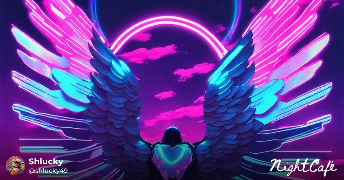 Neon Halo Shines Over Cyberpunk Cityscape - AI Art