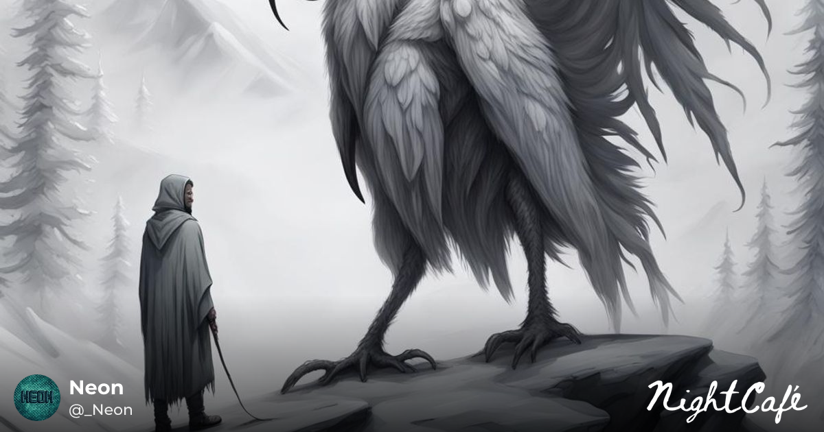 Eerie Alien Encounter on Snowy Mountain: Hyperreal... - AI Art