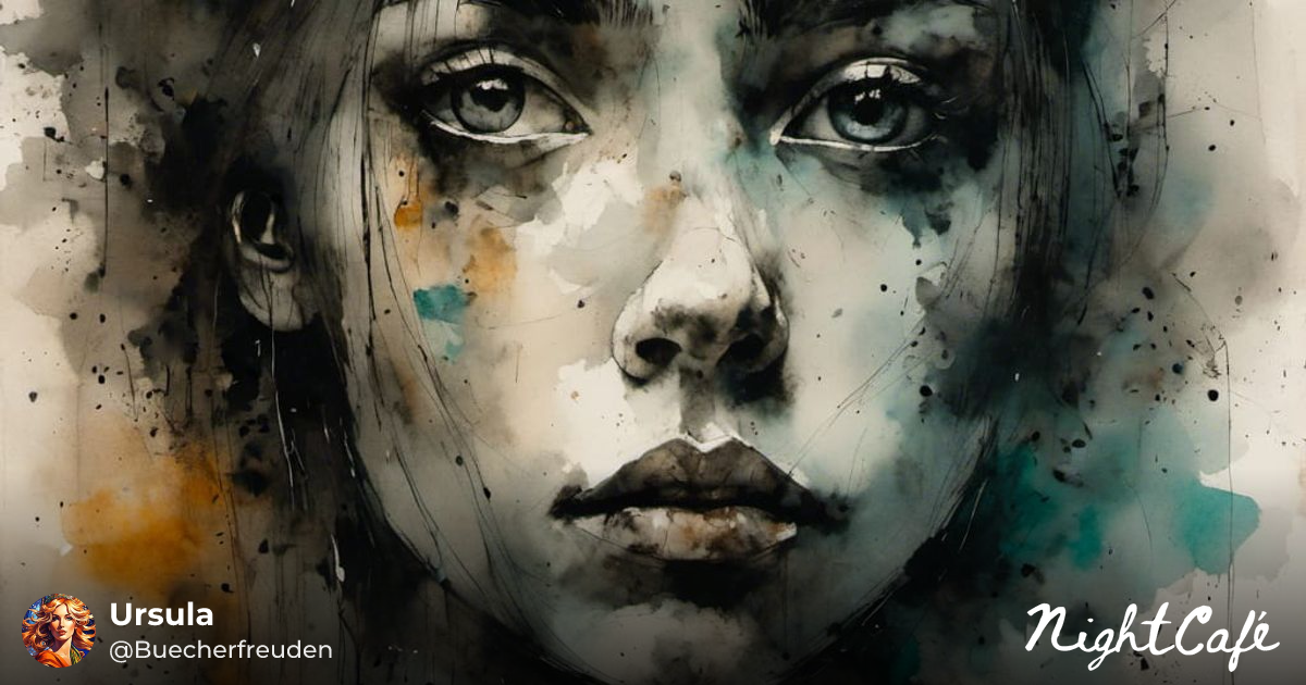 Sadness - Fading Portrait in Impressionist Mixed Media