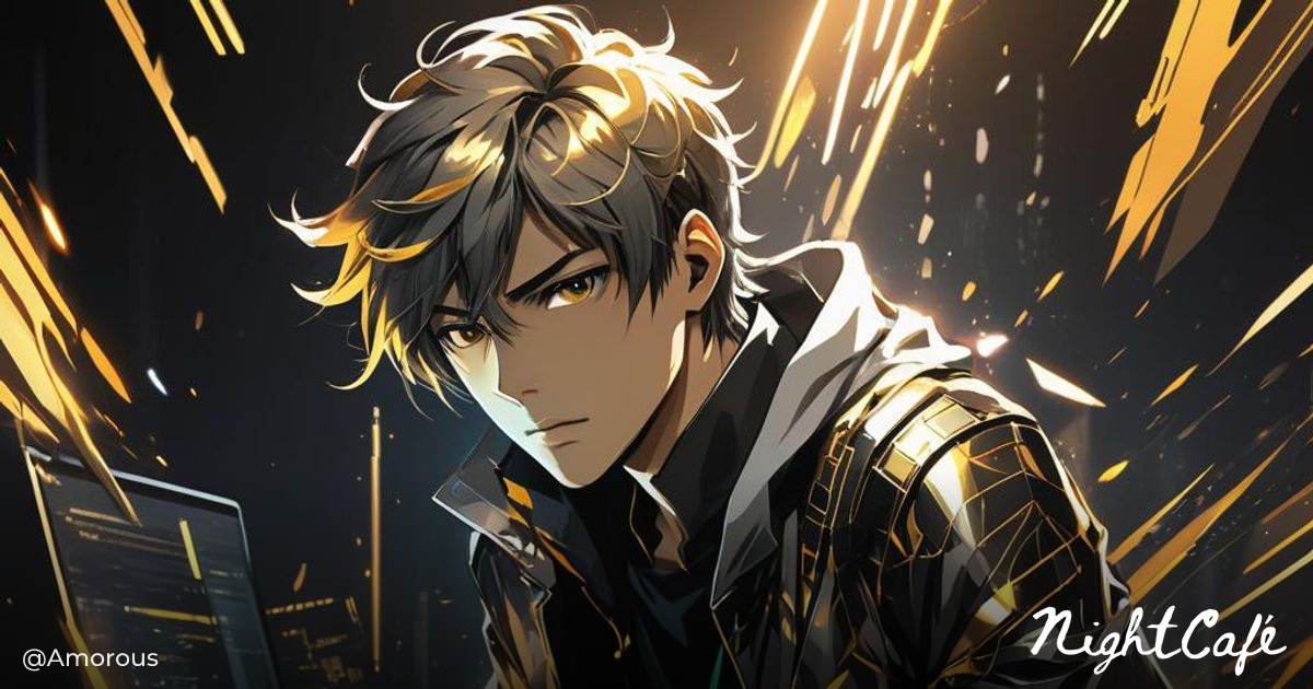 Intense Coder in Studio Trigger Anime Style - AI Art