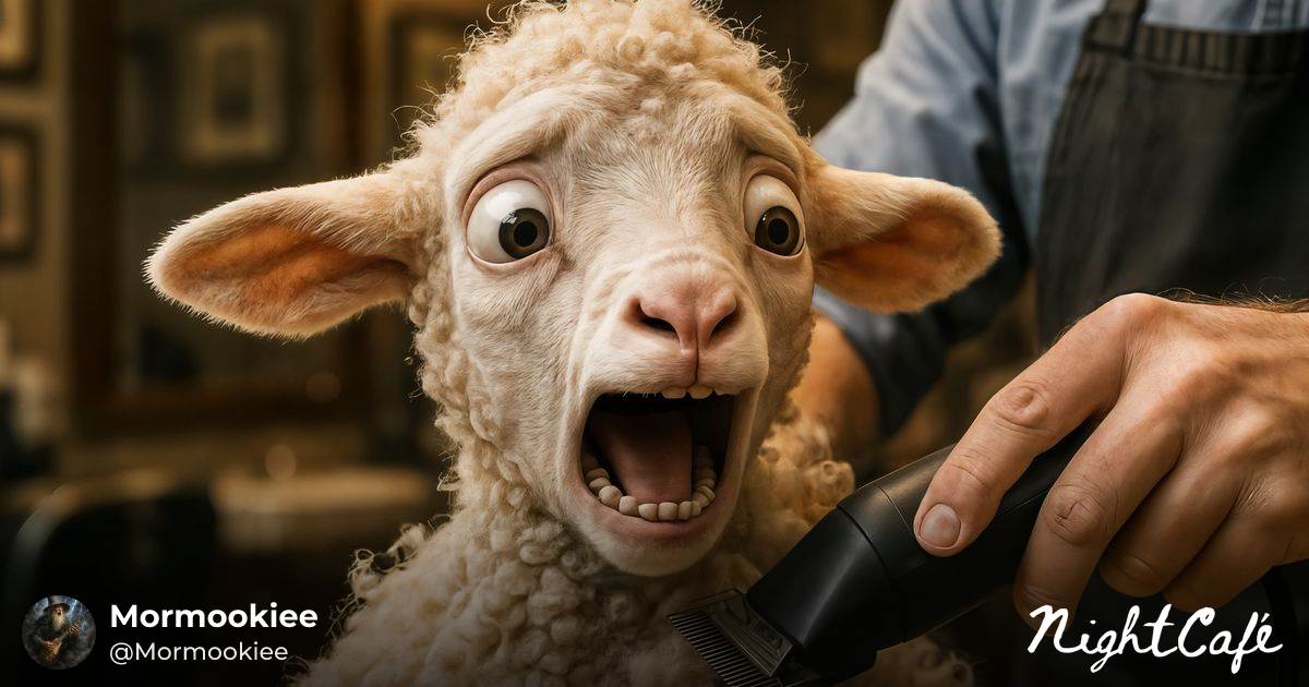 Shear Panic - Panicking Lamb Shaving in Barber Shop CGI