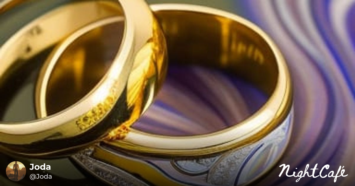 Eternity - Romantic Wedding Rings in Van Gogh Acrylic Style