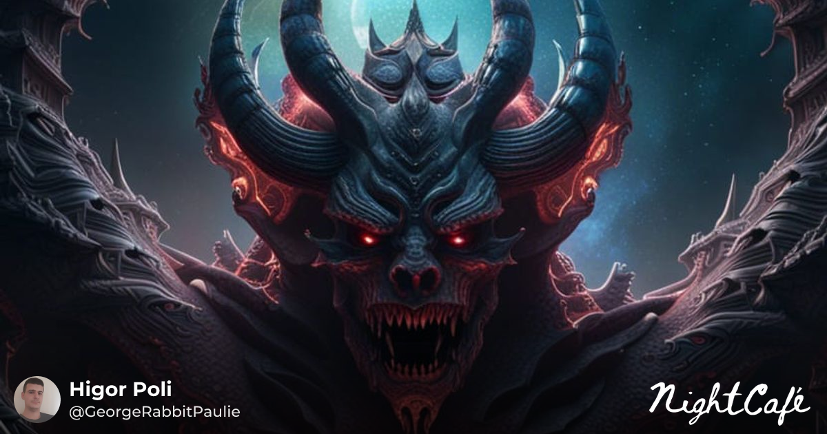 Demon's Heart - Cosmic Demon in a Detailed Digital Matte Pai...