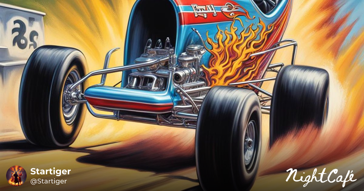 Drag Racer in Ed Roth style - Top Fuel Dragster in Ed Roth S...