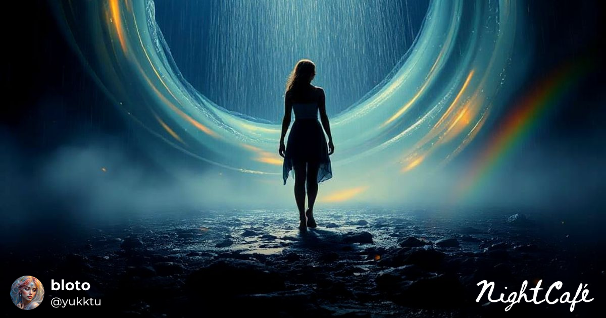 Rain Vortex - Rain Vortex with Rainbows, Digital Painting