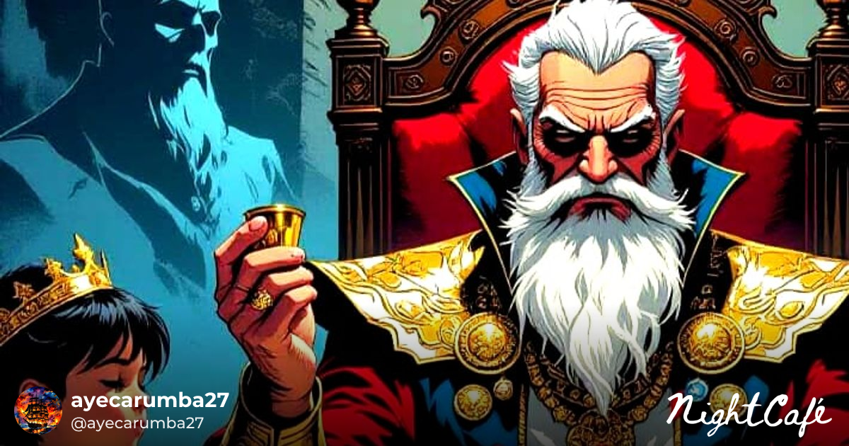 Wealthy Patriarch's Feast in Comic Book Style - AI Art