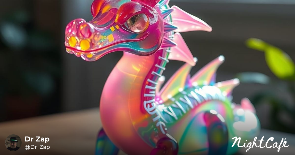 Jello Dragon - Vibrant Jello Dragon in Pastel Hues