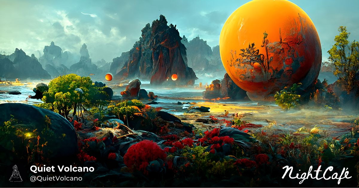 Paradise in Otherside - Alien Tropical Island with Glowing F...