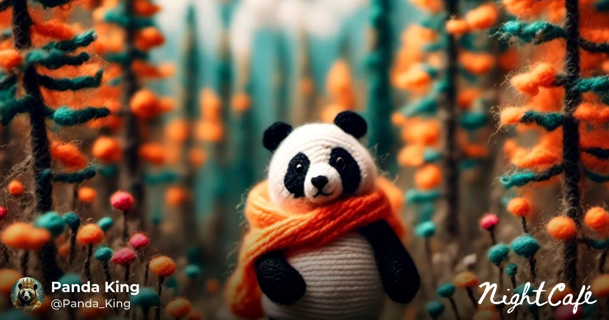 Panda out for a walk on a fall day!