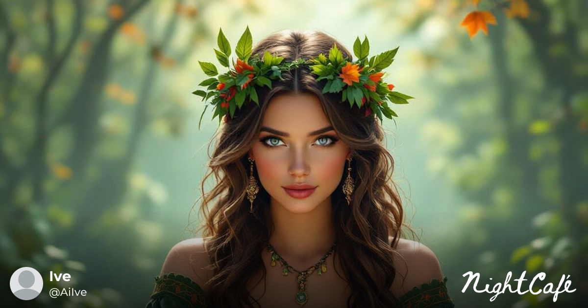 Nature Priestess Mixing Herbs in Fantasy Art Style - AI Art