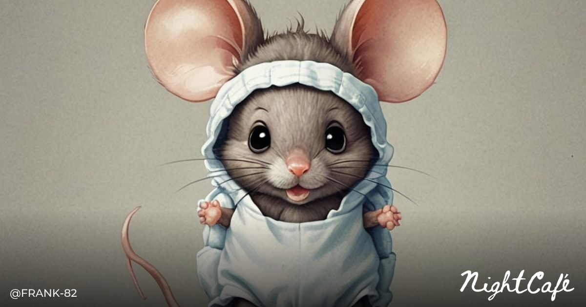 Cute Six-Legged Mouse in Diaper, Super Cute Style - AI Art