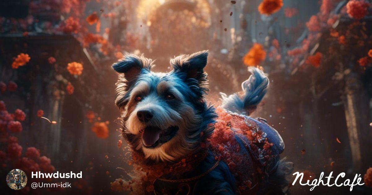 fiery dog - Fiery Ballet Dog in Hyperreal Detail