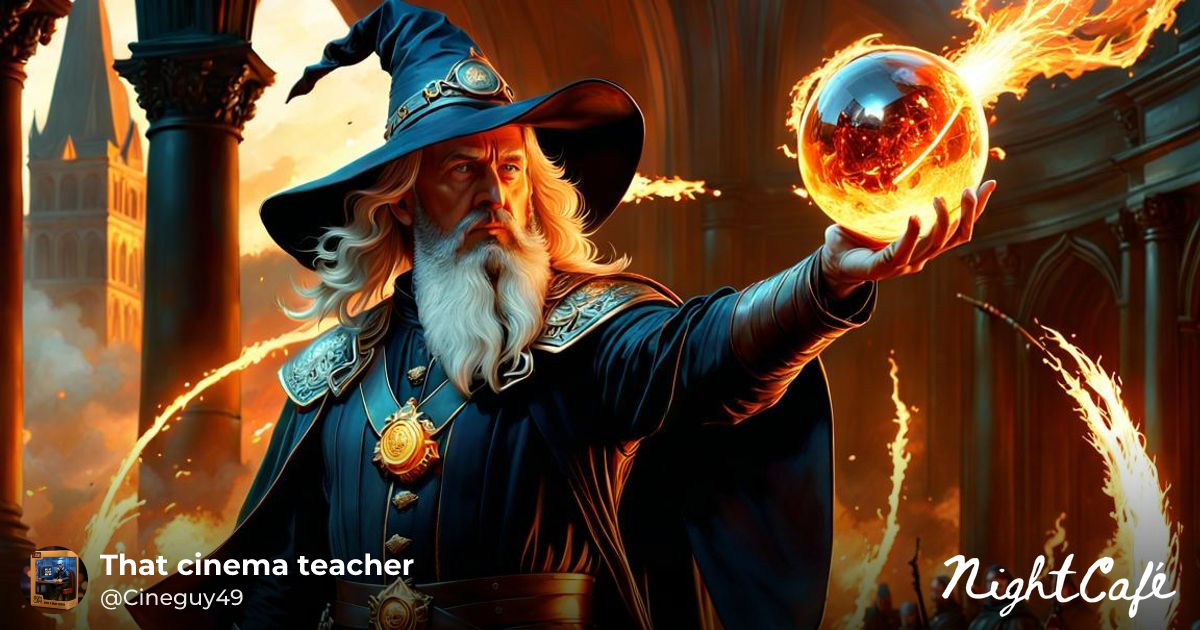 Wizard casting a fireball
