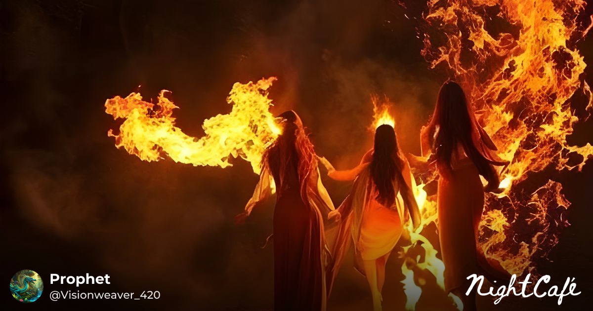 Fire Dance (#5) 🔥 💃 🔥 - Colorful Fire Beings Dance in a F...