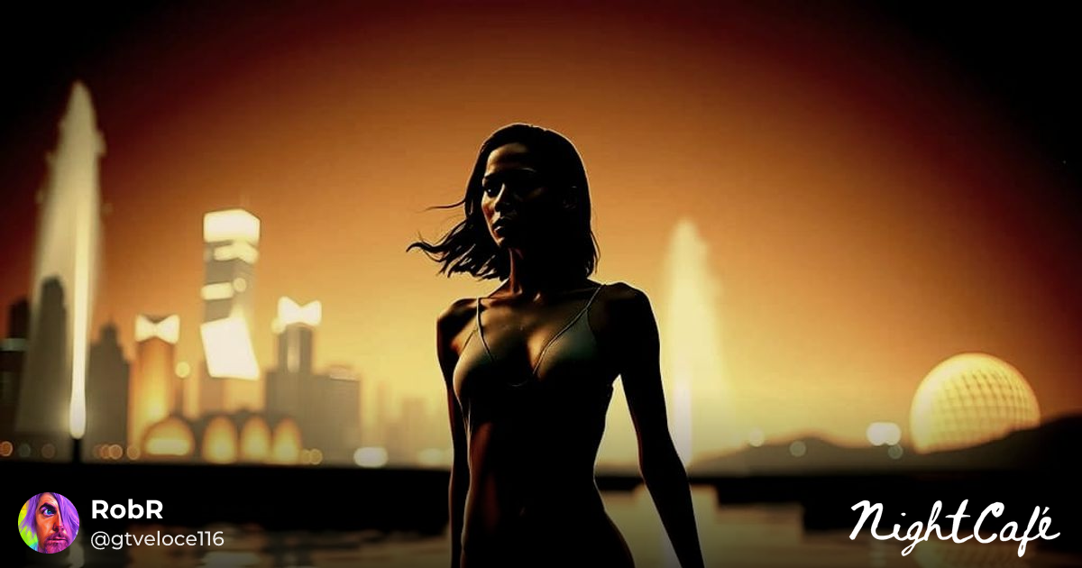 Translucent Woman in a Surreal Pond Scene, in a Cu... - AI Art