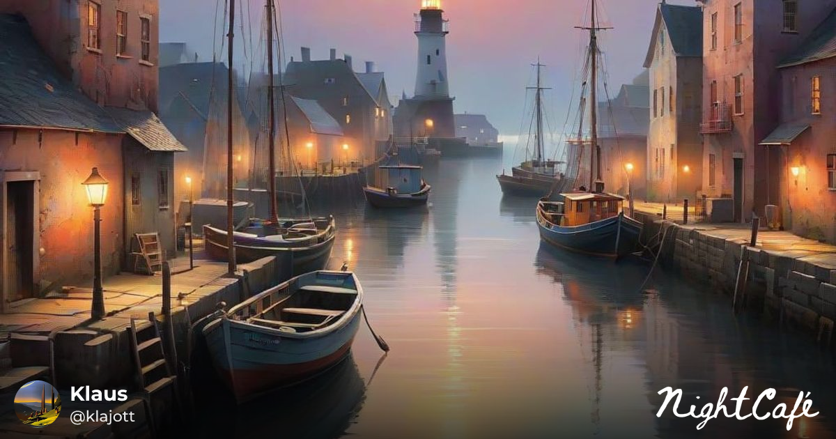 A deserted harbor under a full moon