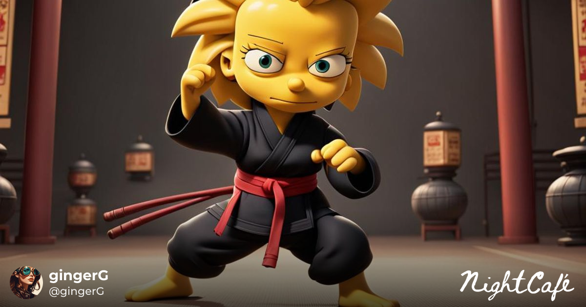 Lisa Simpson - Lisa Simpson as Ninja in Pixar Style