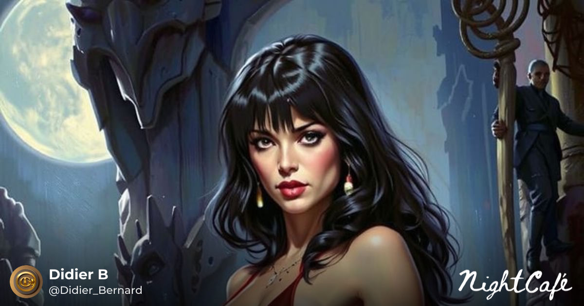 Jedi Vampirella Movie Poster in Acrylic Style - AI Art