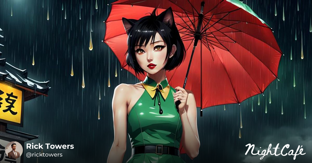 Rainy Rooftop Serenity: The Elegance of Clarissa and the Mysterious ...