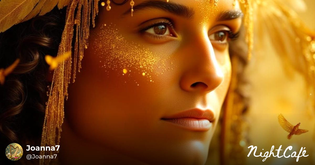 The Light that Remains - Apollo Portrait with Golden Birds i...