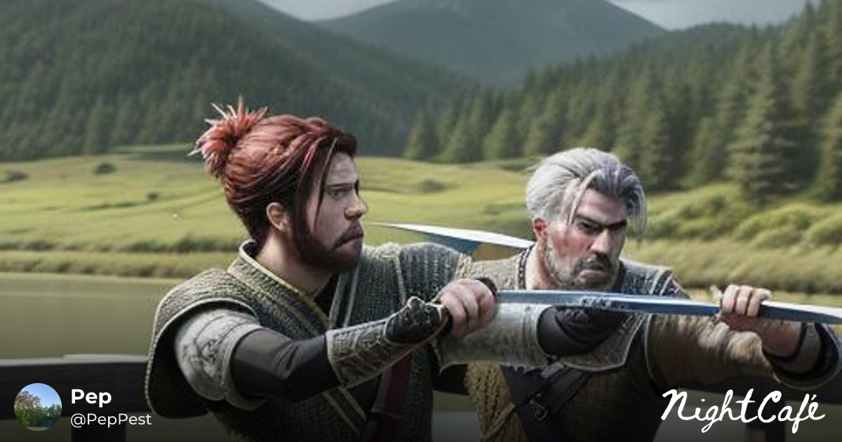 Highlander Style Sword Battle on a Bridge - AI Art