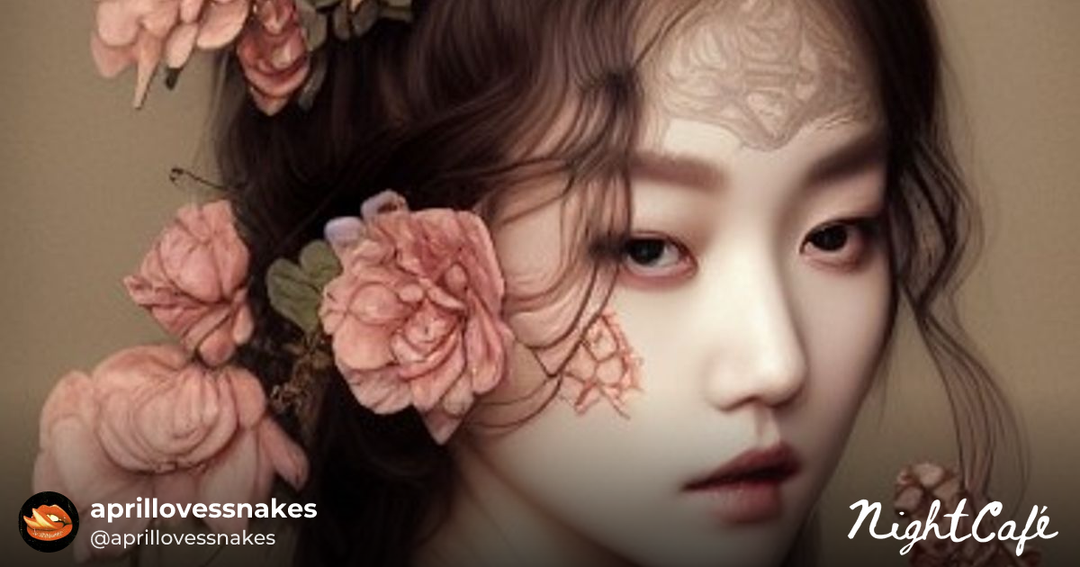 camelias - Beautiful Korean Idol Portrait in Rococo Lace Dre...