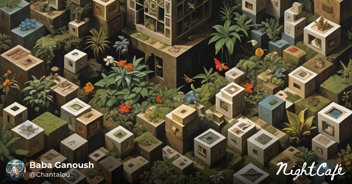 Surreal Terrarium Sculpture with Origami and Math ... - AI Art