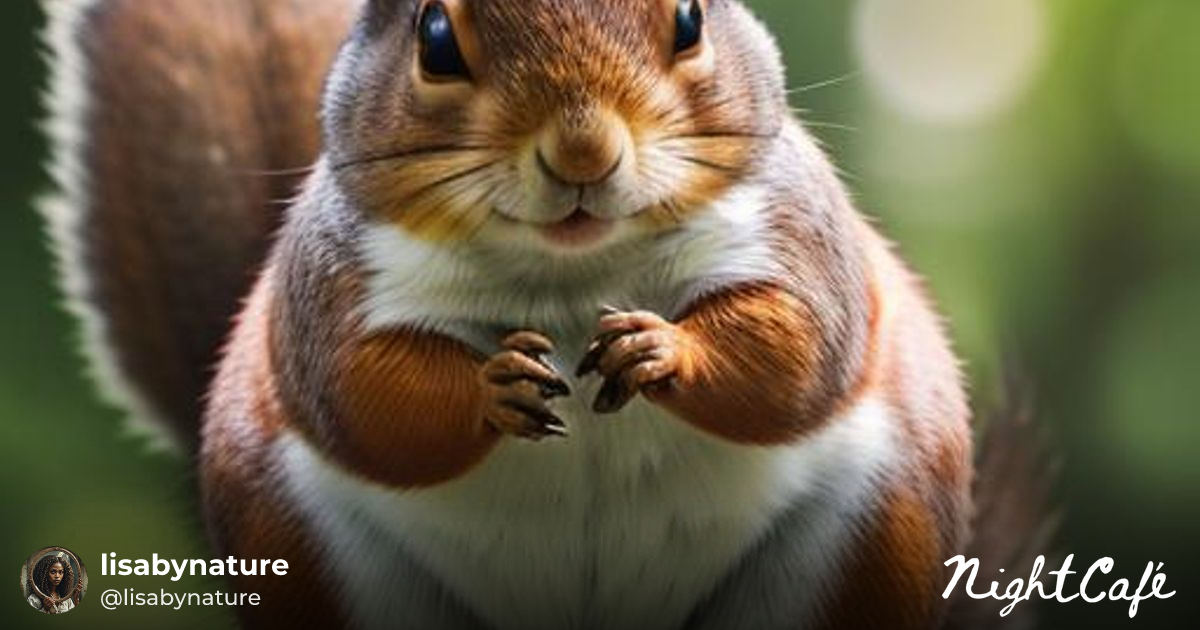 Squirrel with Cheeks Full of Nuts, Professional Ph... - AI Art