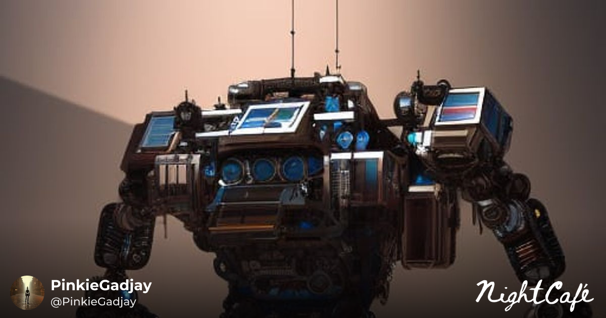 Robot made of old computers - Robot Sculpture Assembled from...