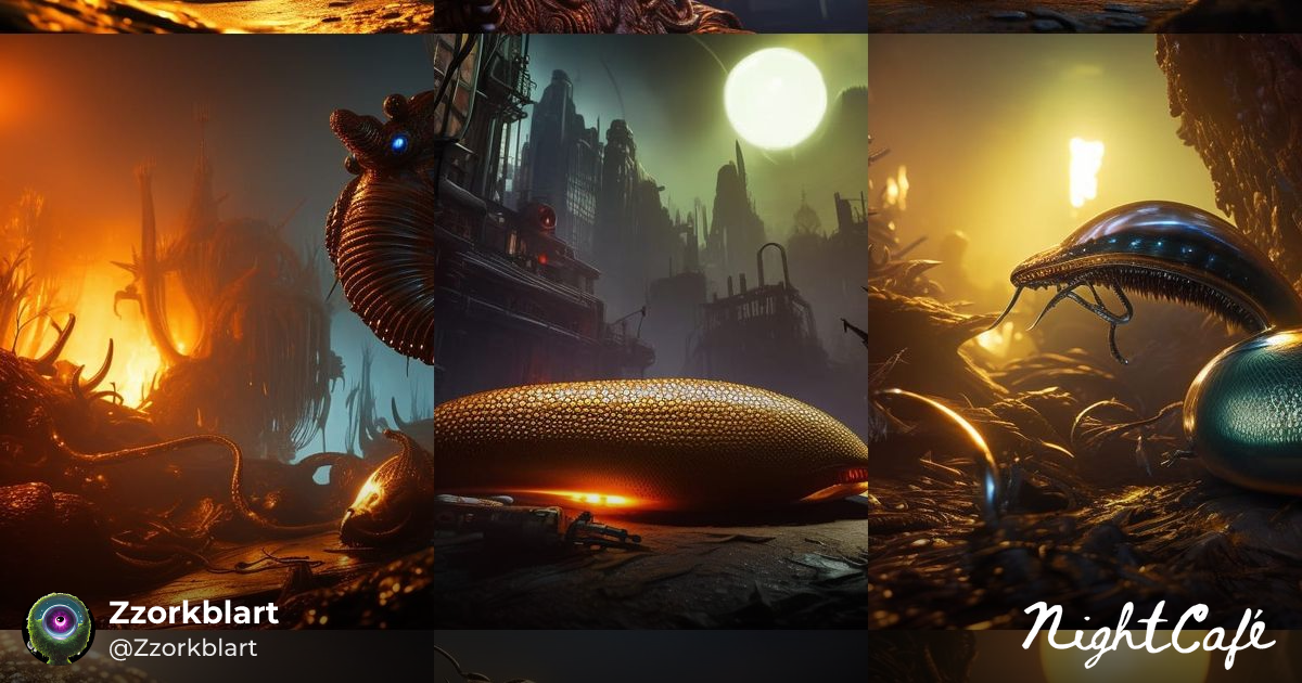 Alien Terror Slugs - Melting Alien Terror Slug in Vivid Surr...