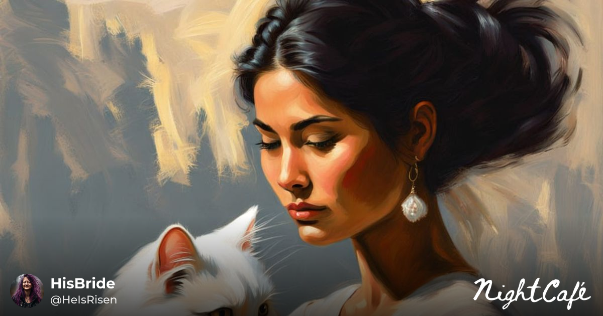 Sarah Holding a Cat - Persian edition