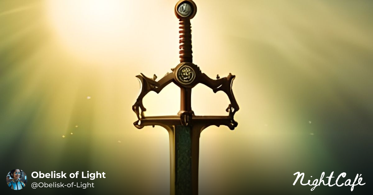 Excalibur - Golden Excalibur Sword in Stone, Detailed Render