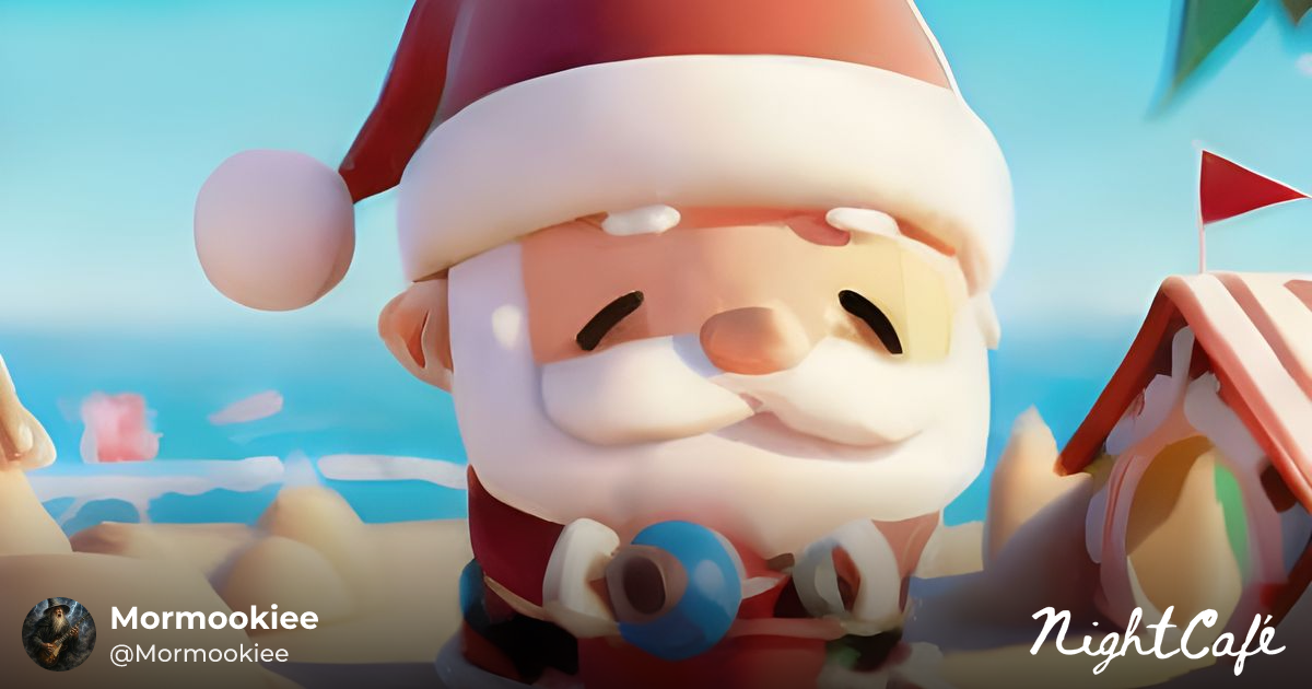 Sandy Claus II - Chibi Santa Claus Builds Sandcastle: Pixar-...