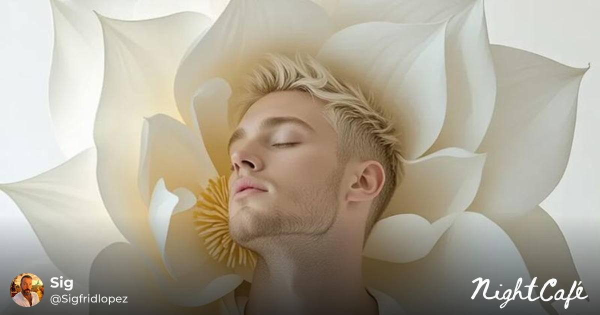 a flower - Man Emerging from Cala Flower, Ethereal Studio Li...