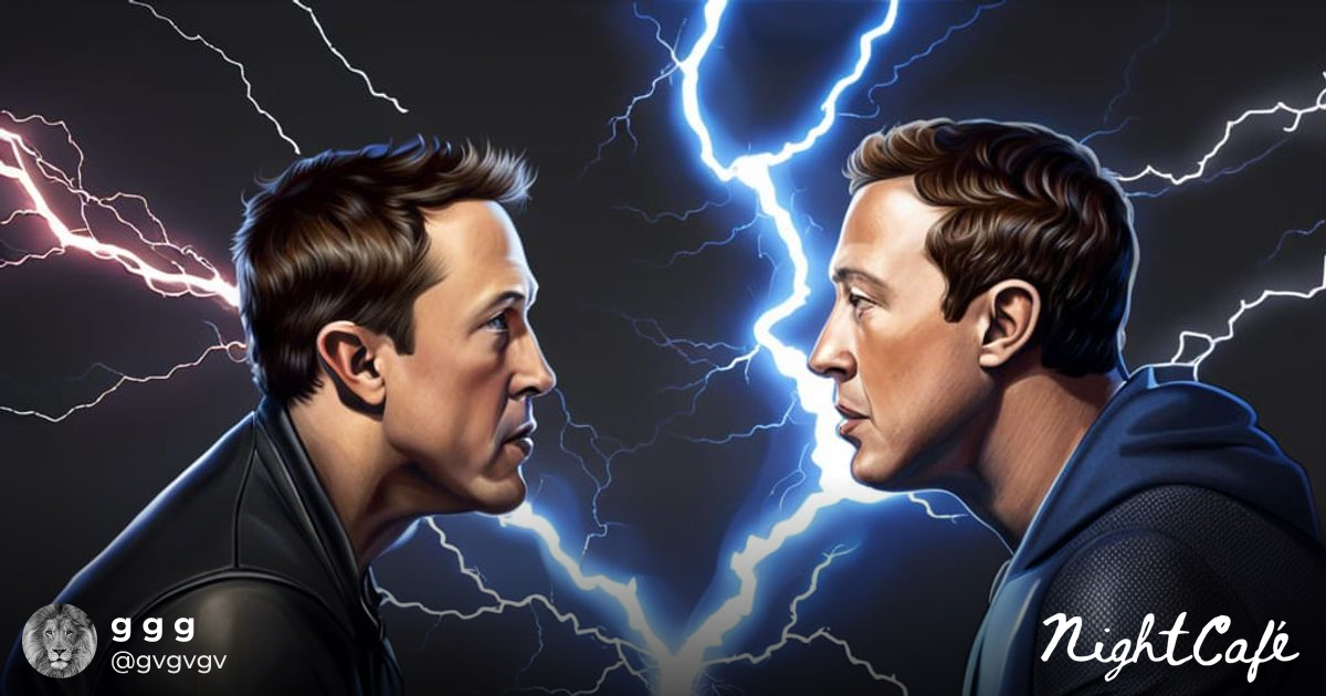 Realistic Image of Two Rivals Facing Off - AI Art