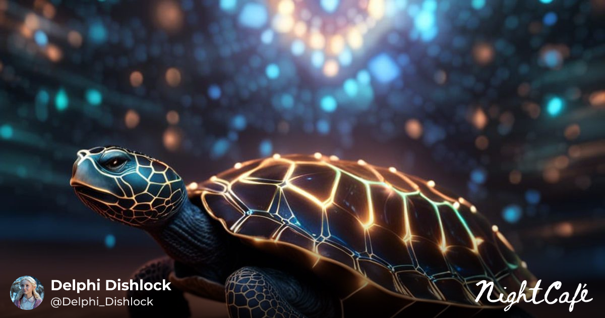 Nebula Turtle Shell with Glowing Runes - AI Art