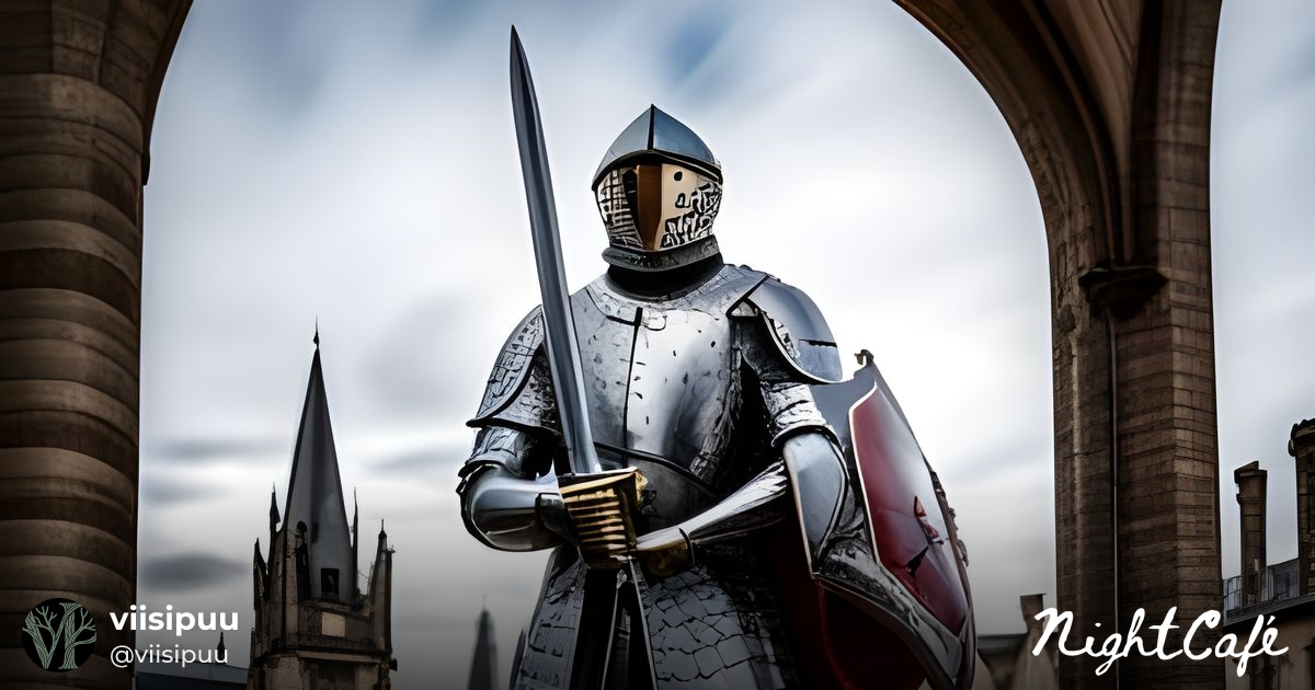 Chrome Knight: Medieval Armor, Futuristic Style - AI Art