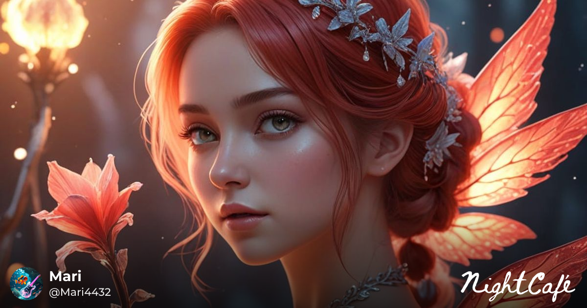 Enchanted Fairy in Frosty Flames, Holding Mace of ... - AI Art