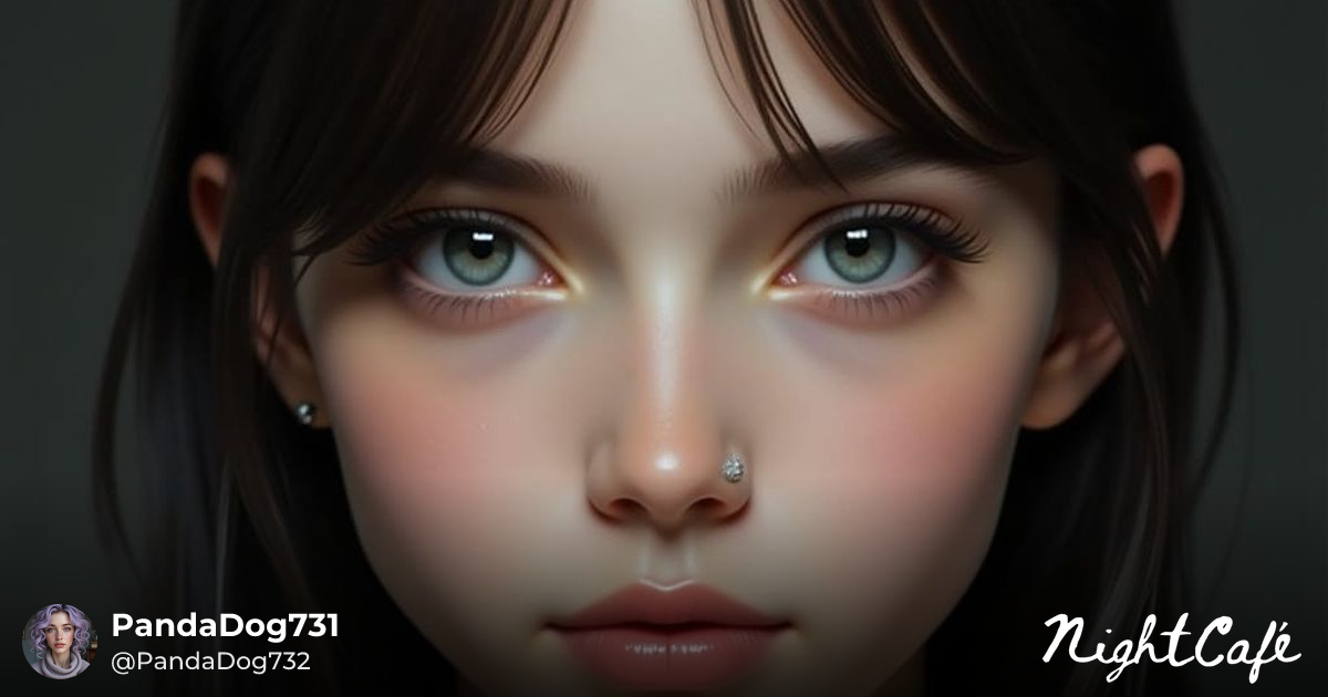 Teenage Girl Portrait with Silver Eyes and Sharp F... - AI Art