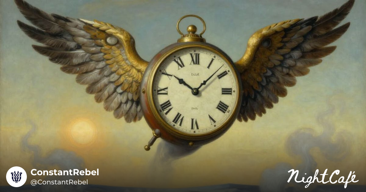 Winged Clock Soars Over Surreal Landscape in Dali ... - AI Art