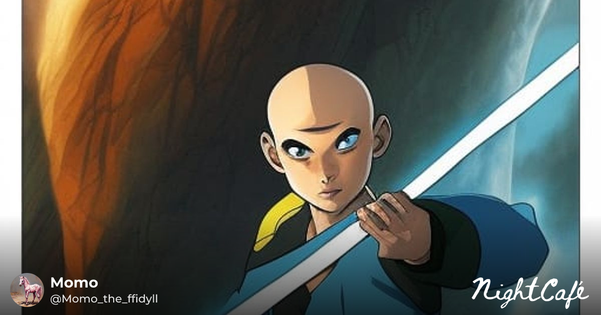 Aang from Avatar in Comic Book Art Style - AI Art