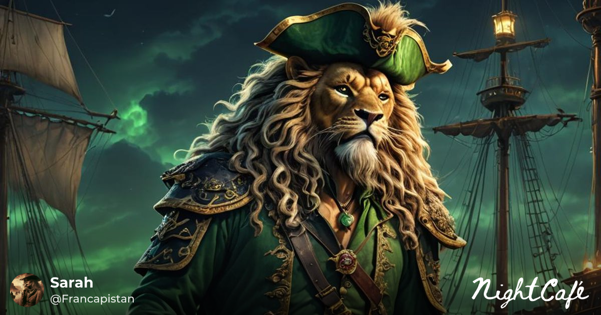 Captain Lionheart 3 - Jade Lion Pirate Captain on Dark Ship